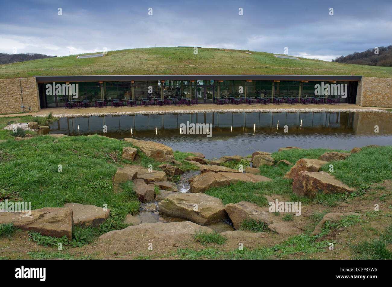 Gloucester services (Southbound) on the M5 motorway with eco buildings ...