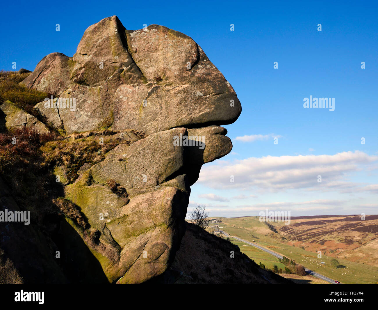 Winking man rock Ramshaw Rocks bouldering climbing crag The Roaches ...