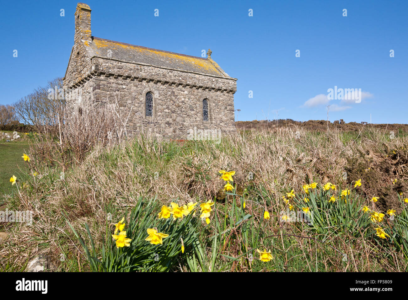 St Non's Chapel,church, on the Pembrokeshire coastline near St David's ...