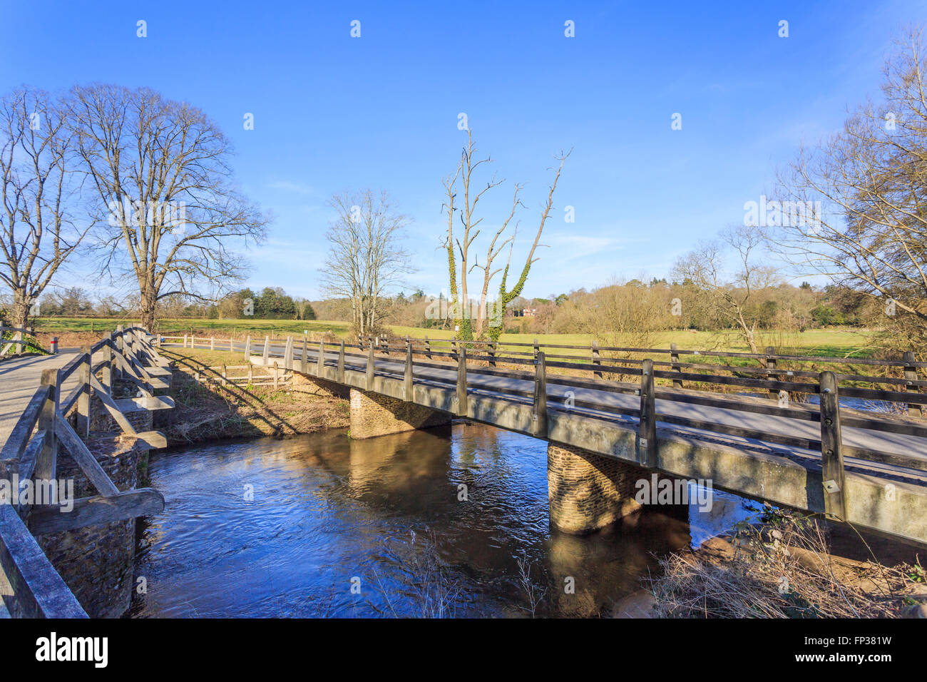 Tilford West Bridge, a scheduled monument medieval bridge over the ...