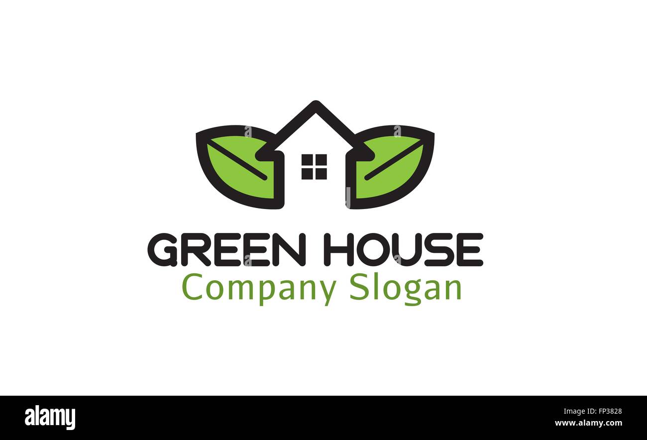 House leaf eco green Stock Vector Images - Alamy
