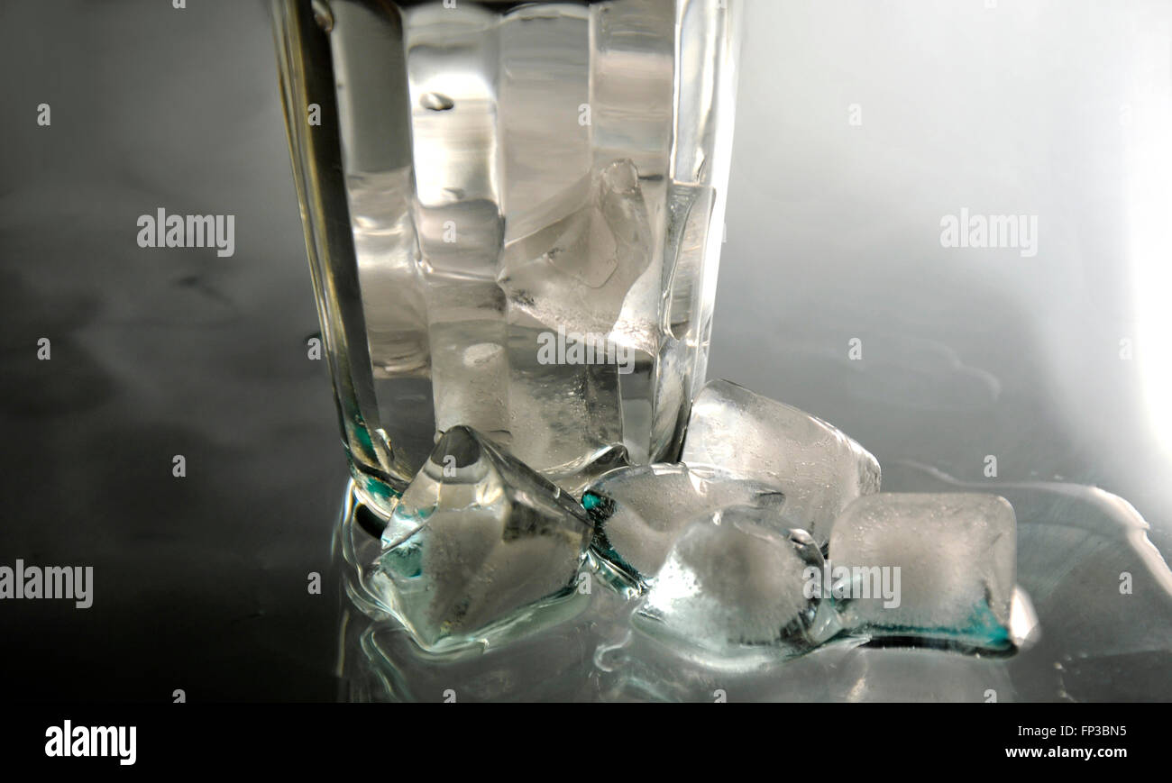 Glass with ice cubes Stock Photo - Alamy