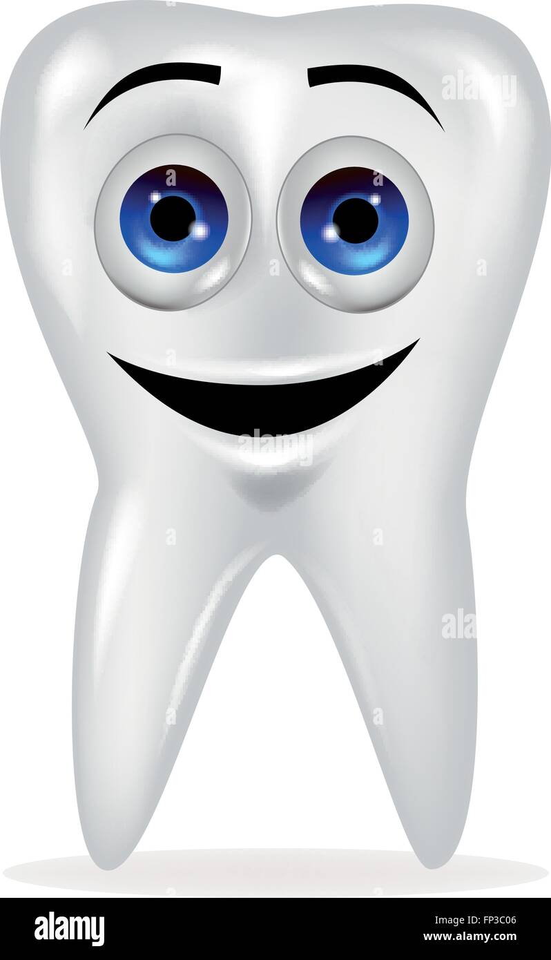 Happy tooth isolated on white Stock Vector Image & Art - Alamy