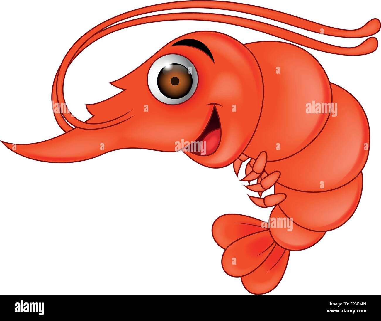 Funny shrimp cartoon character Stock Vector Image & Art - Alamy