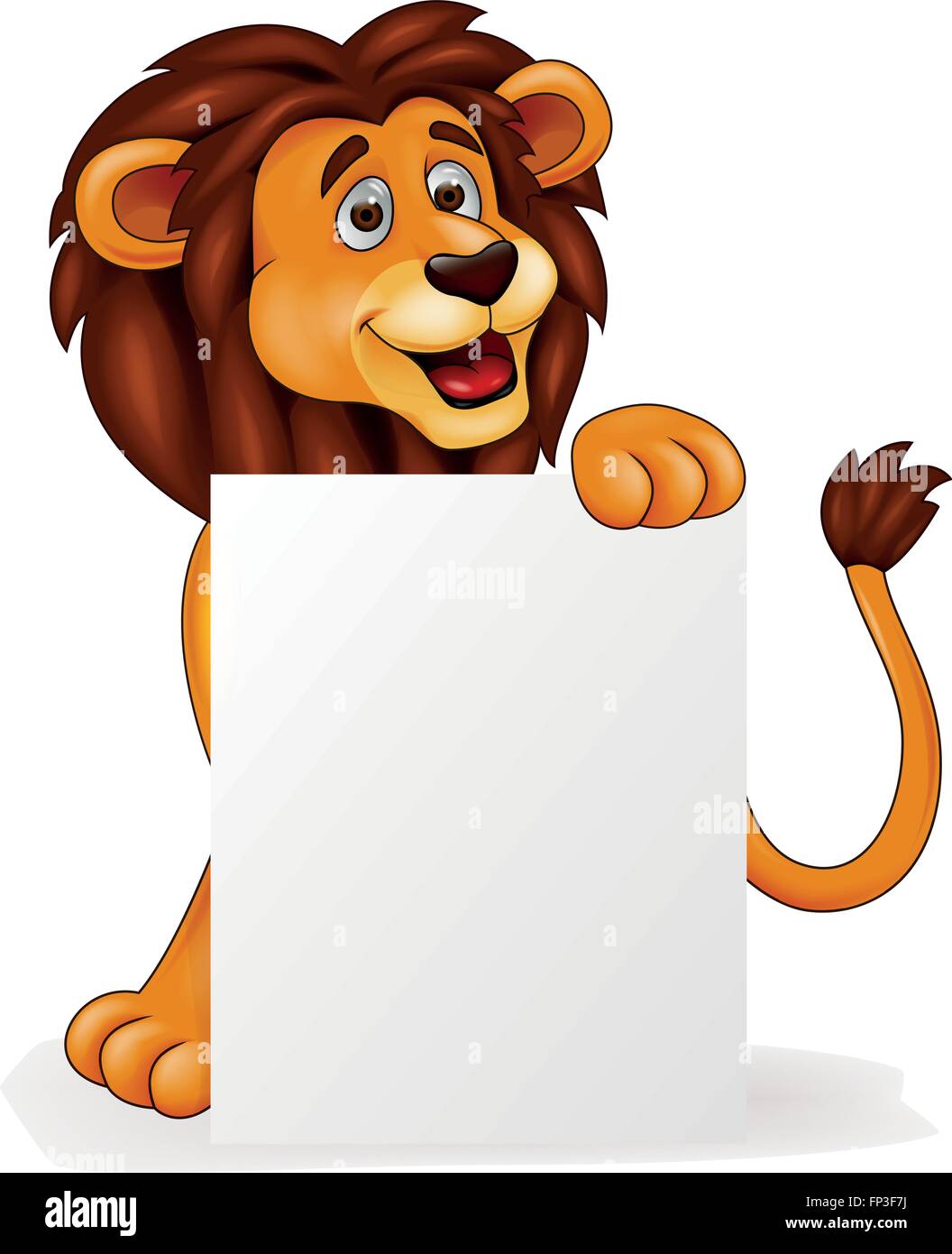 Lion cartoon with blank sign Stock Vector Image & Art - Alamy