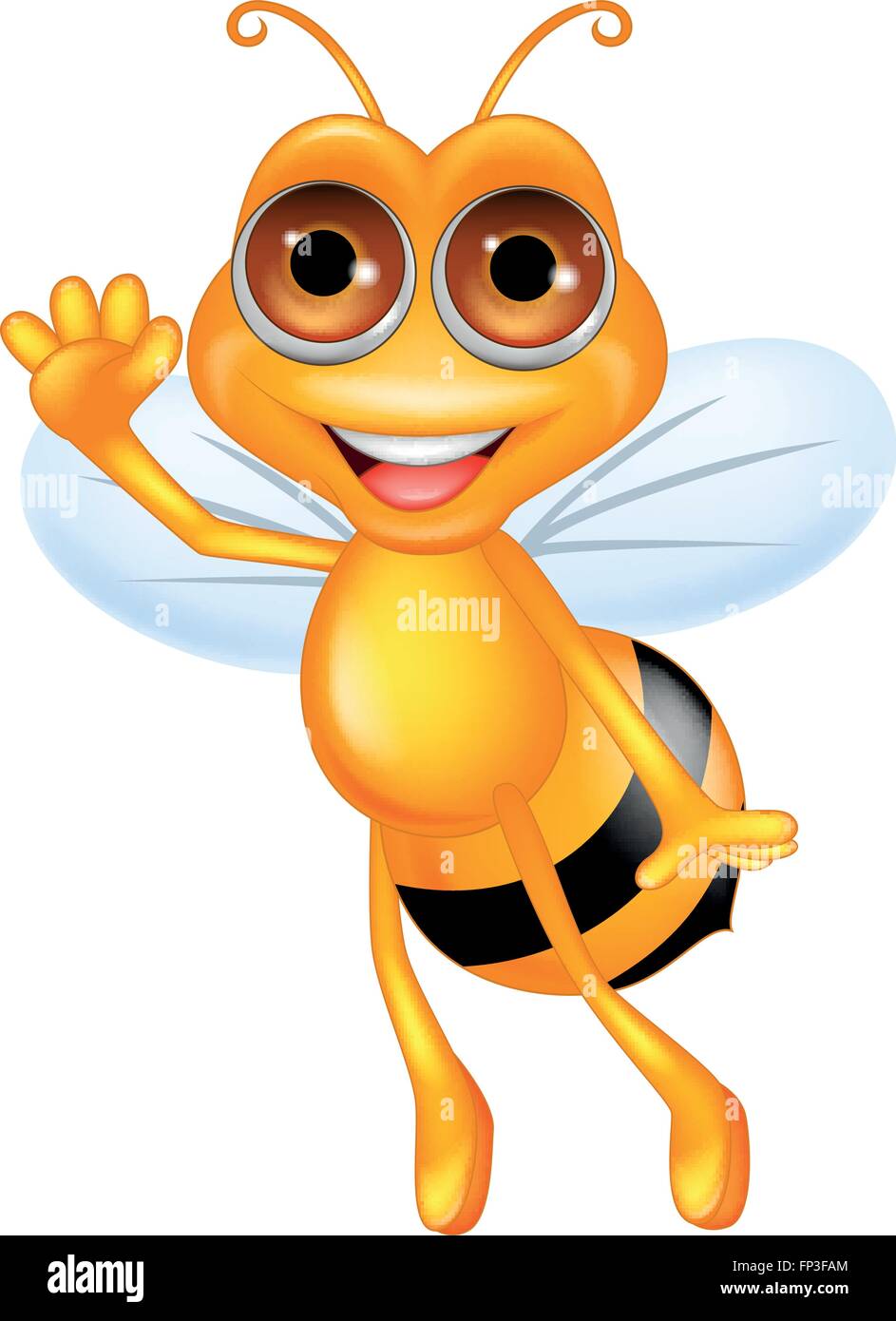 Bee cartoon waving Stock Vector Image & Art - Alamy