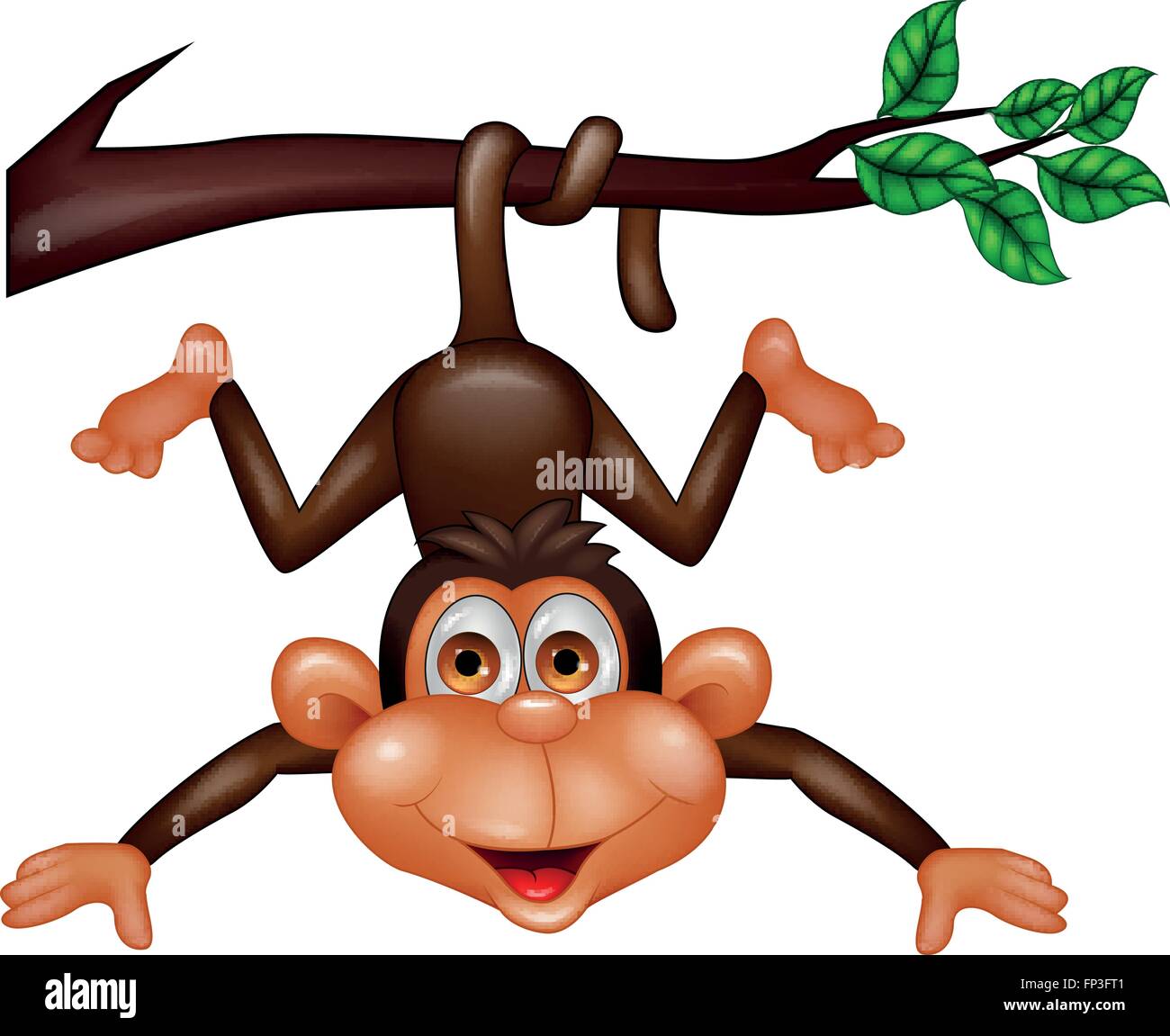 Funny monkey hanging Stock Vector Image & Art - Alamy
