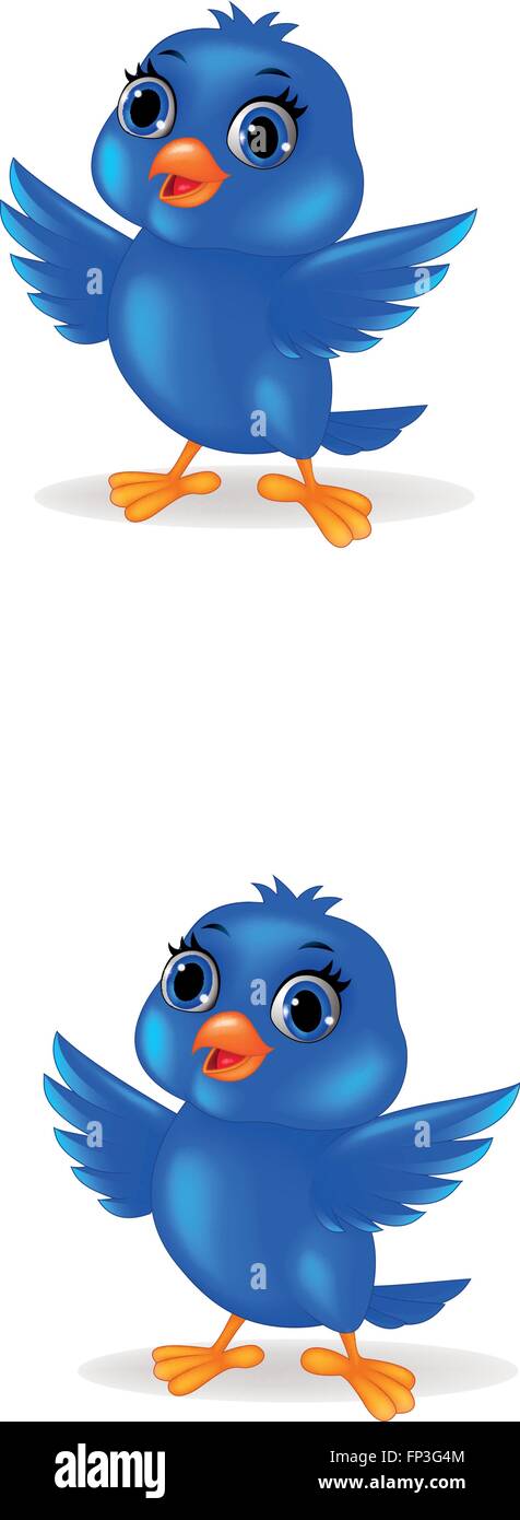 Blue bird cartoon Stock Vector Image & Art - Alamy