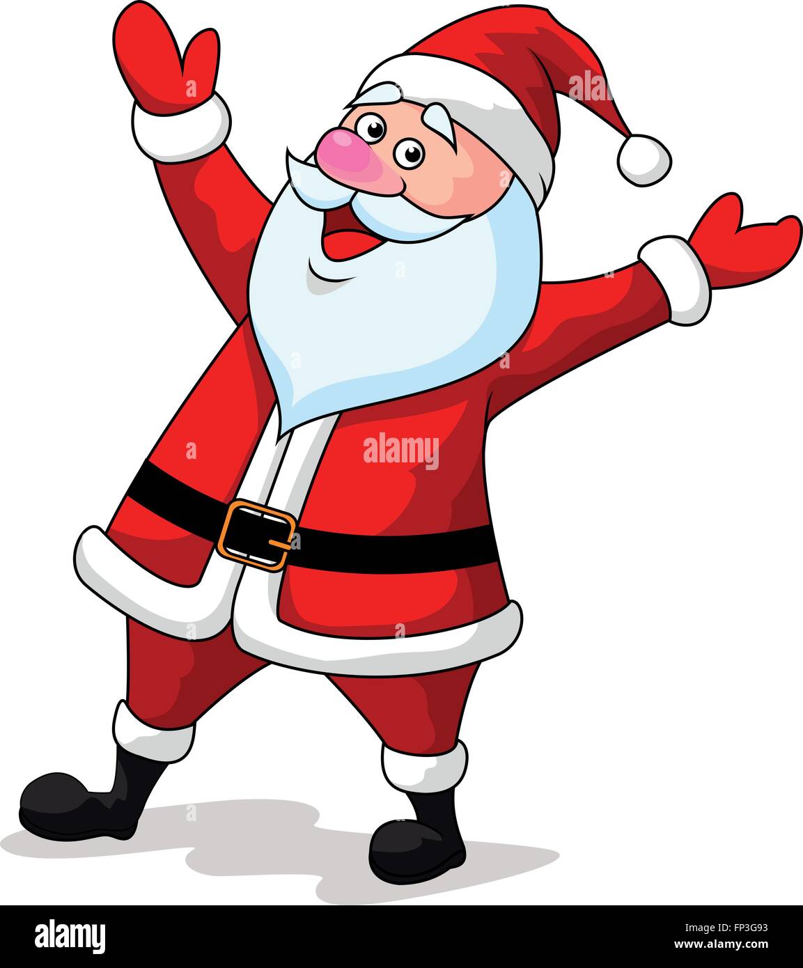 Happy Santa cartoon waving hand Stock Vector Image & Art - Alamy