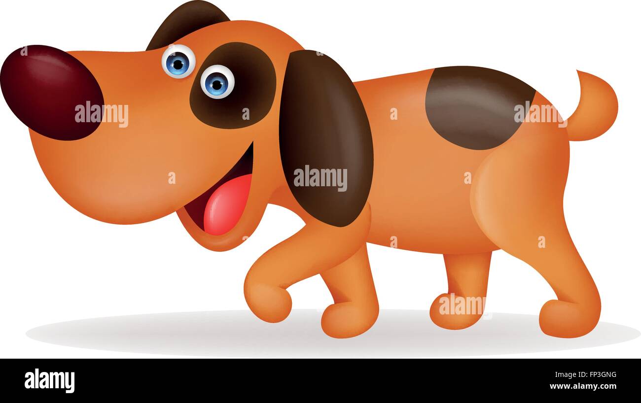 Cute cartoon dog wagging tail Stock Vector Images - Alamy