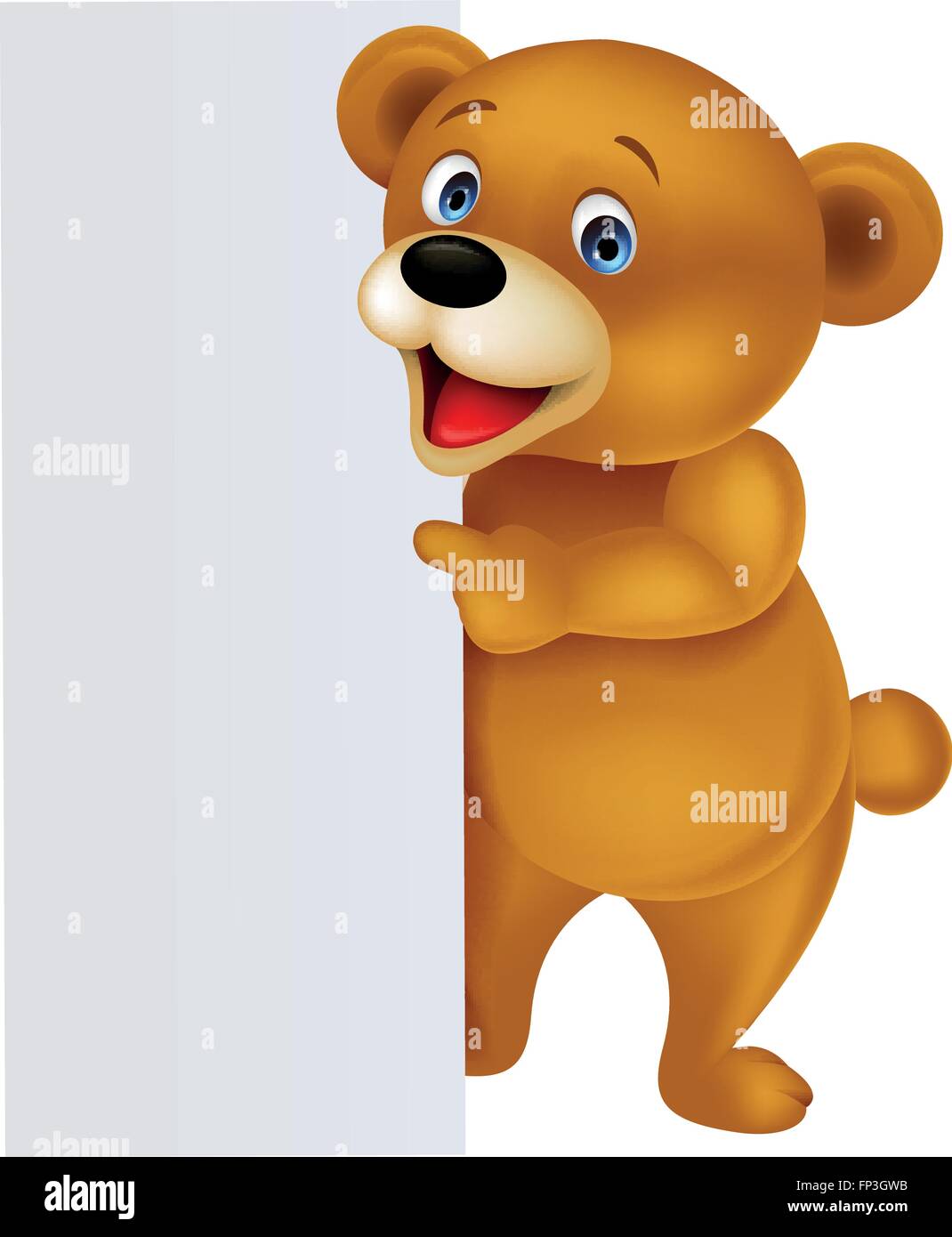 Funny bear cartoon with blank sign Stock Vector Image & Art - Alamy