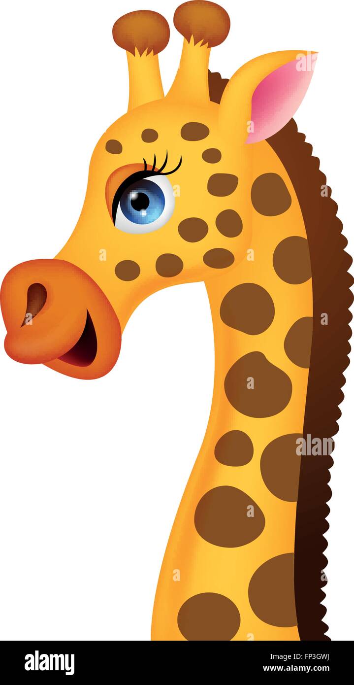Cabeza De Jirafa Animada Ilustraciones 3D De Cara De Jirafa Con Venda