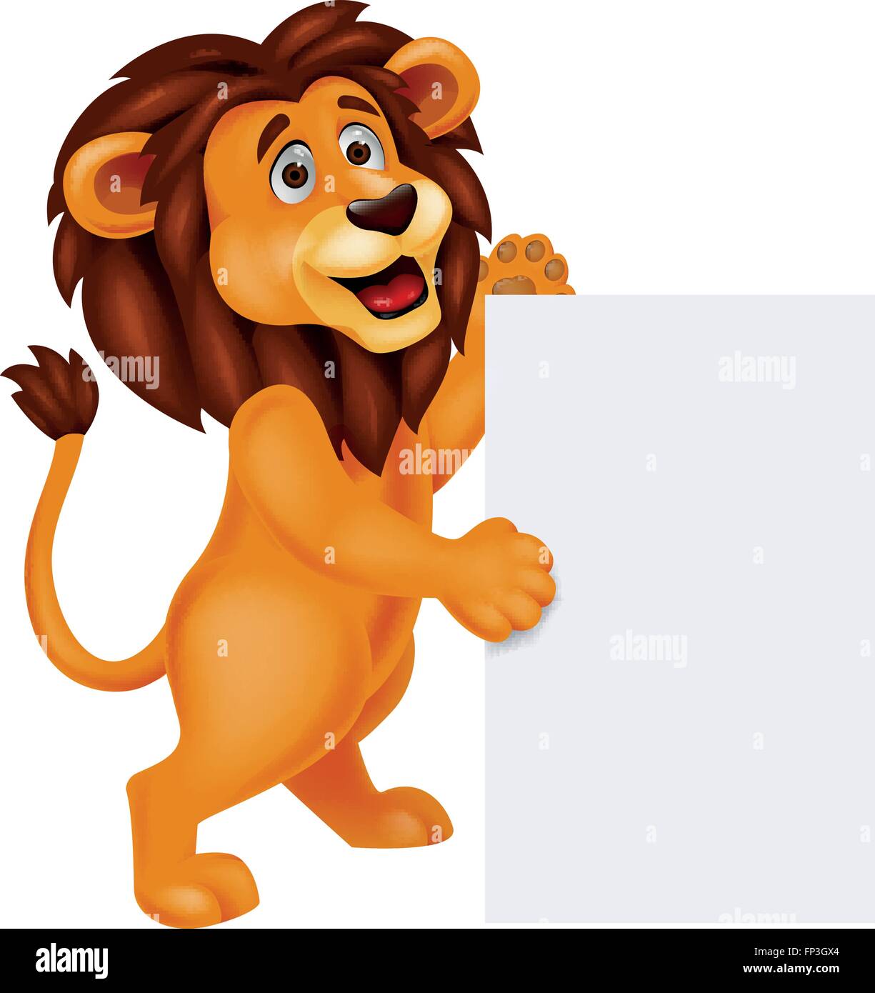 Lion cartoon with blank sign Stock Vector Image & Art - Alamy