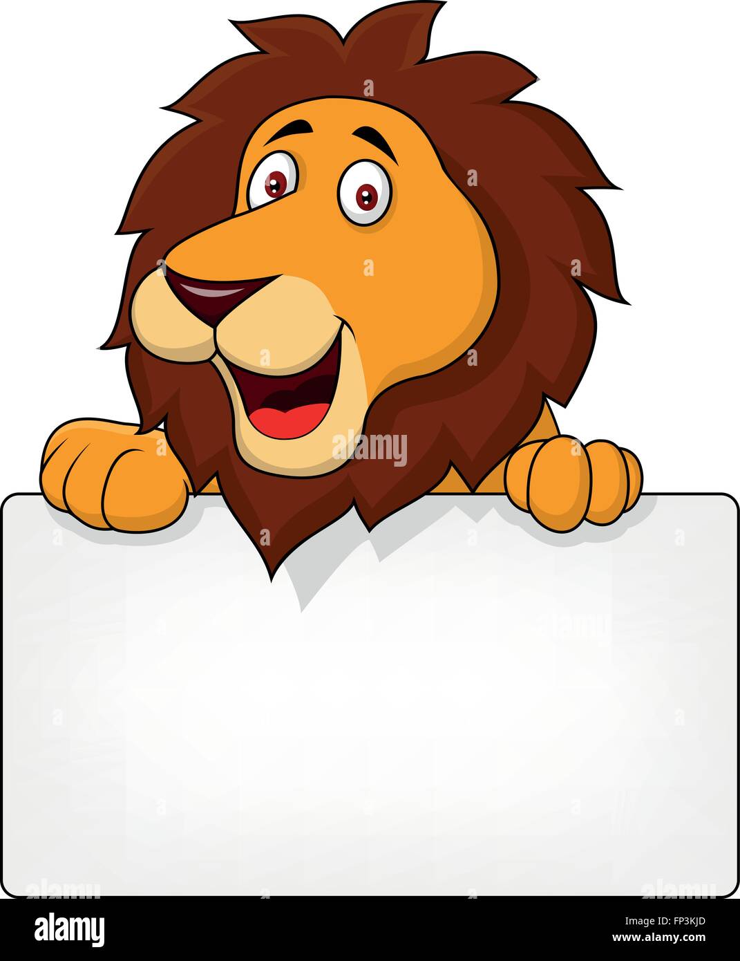 Lion cartoon with blank sign Stock Vector Image & Art - Alamy