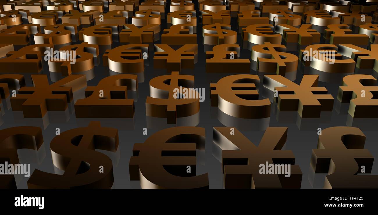 Currency Symbols Abstract Background of the World Stock Photo - Alamy