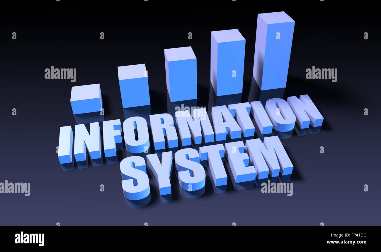 Information system graph chart in 3d on blue and black Stock Photo - Alamy