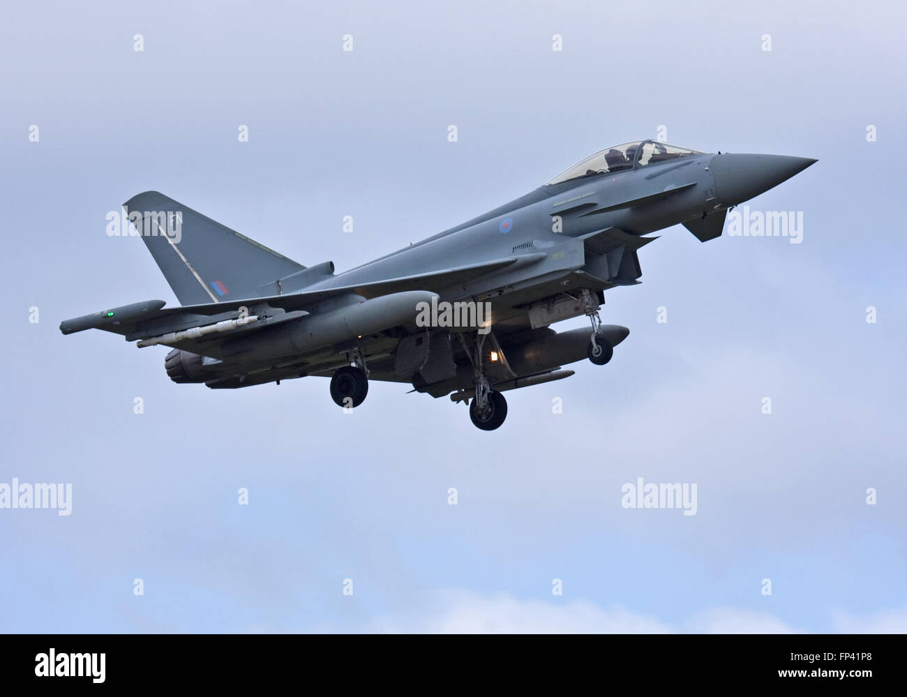 Typhoon of the Royal Air Force comes into land at RAF Coningsby Stock ...