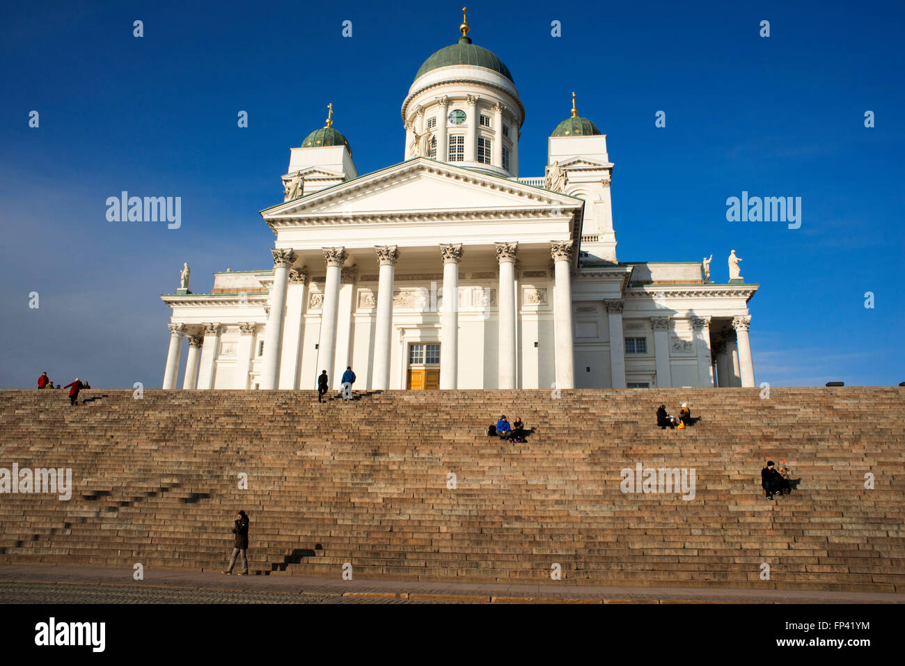 The landmark Helsinki Cathedral Senate Square Helsinki Finland. A view ...