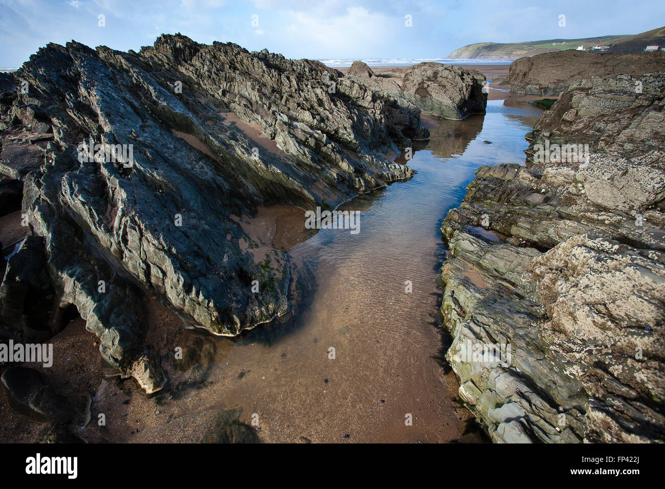 Rock pools on the beach hi-res stock photography and images - Alamy