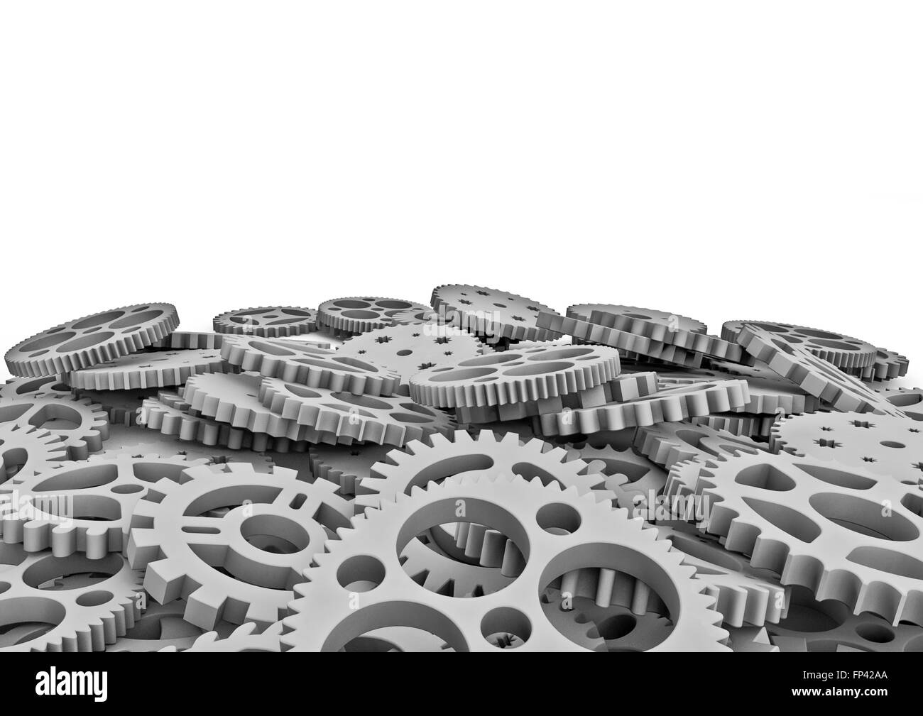 Lots of cogs / 3D render of cogs Stock Photo - Alamy
