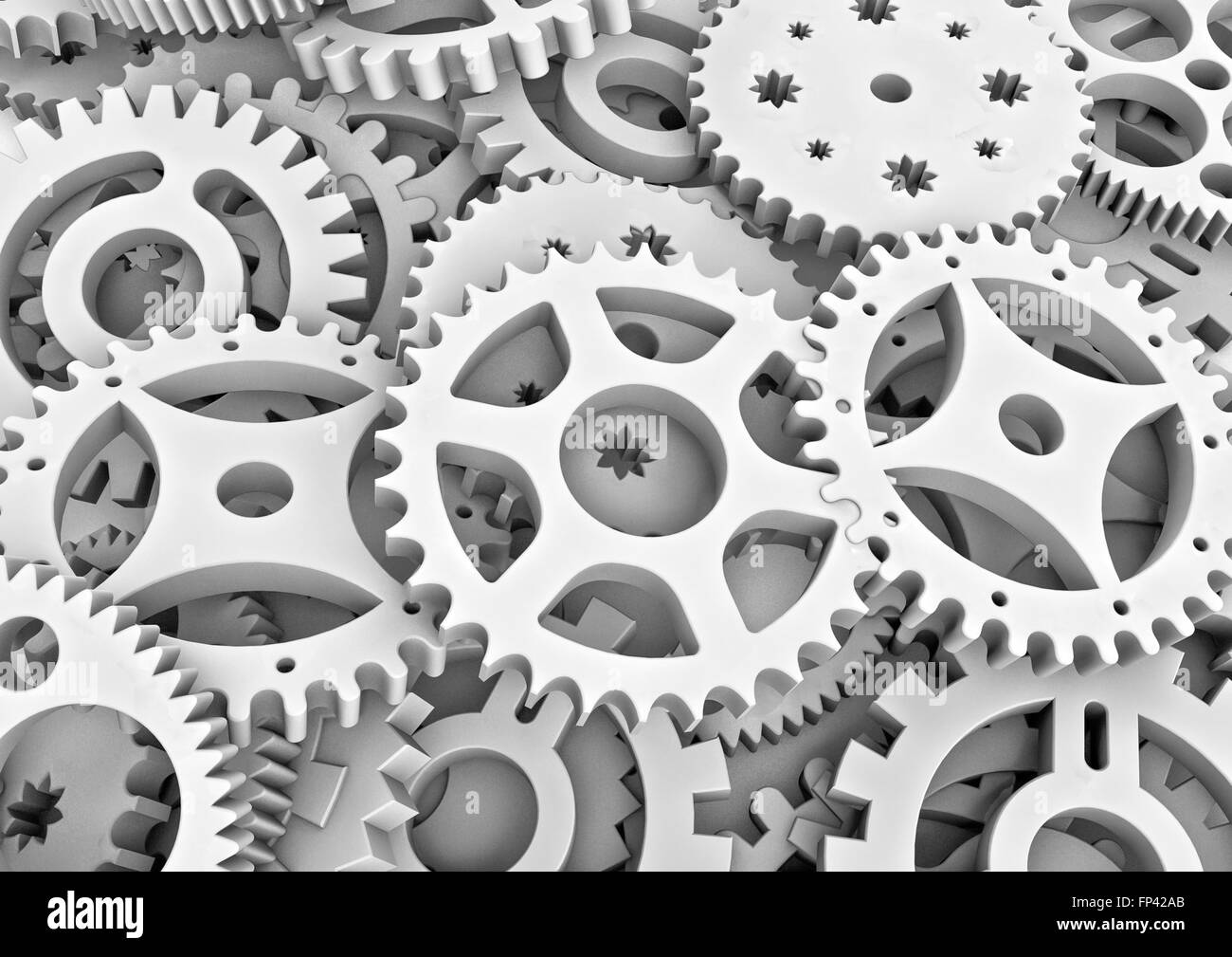 Lots of cogs / 3D render of cogs Stock Photo - Alamy