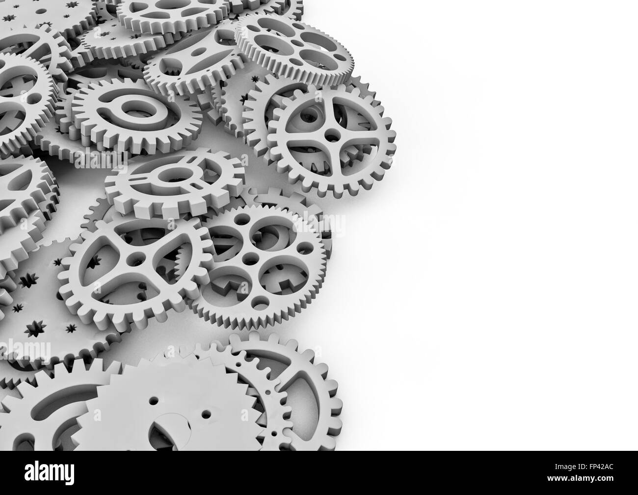 Lots of cogs / 3D render of cogs Stock Photo - Alamy