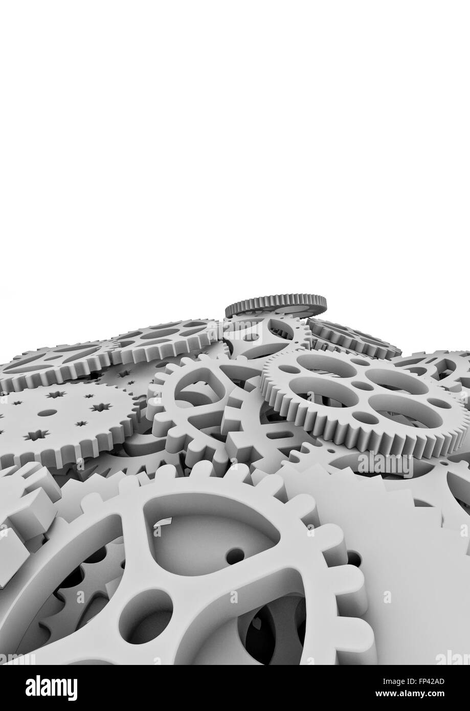 Lots of cogs / 3D render of cogs Stock Photo - Alamy