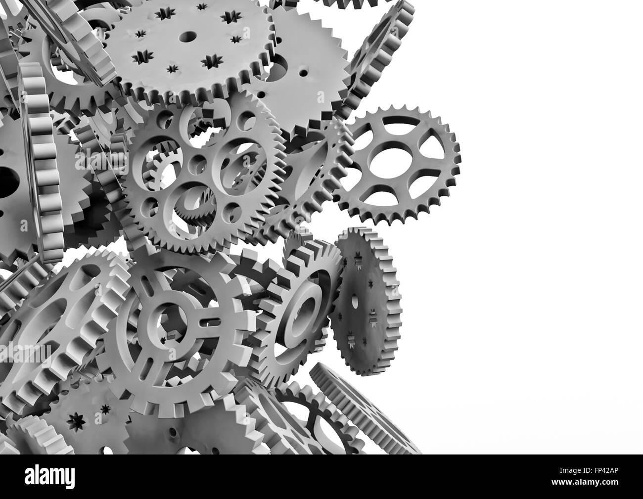 Lots of cogs / 3D render of cogs Stock Photo - Alamy