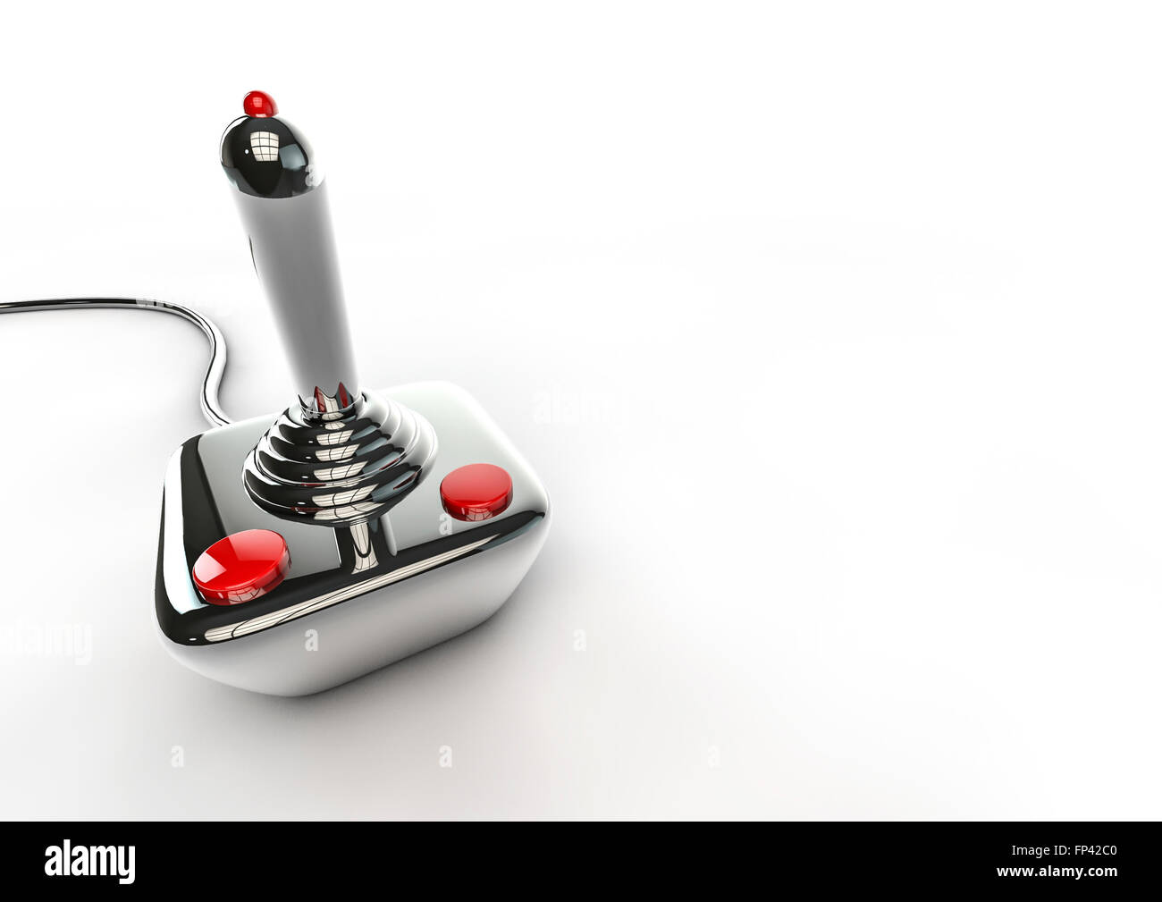 Retro joystick / 3D render of retro style video game joystick Stock ...