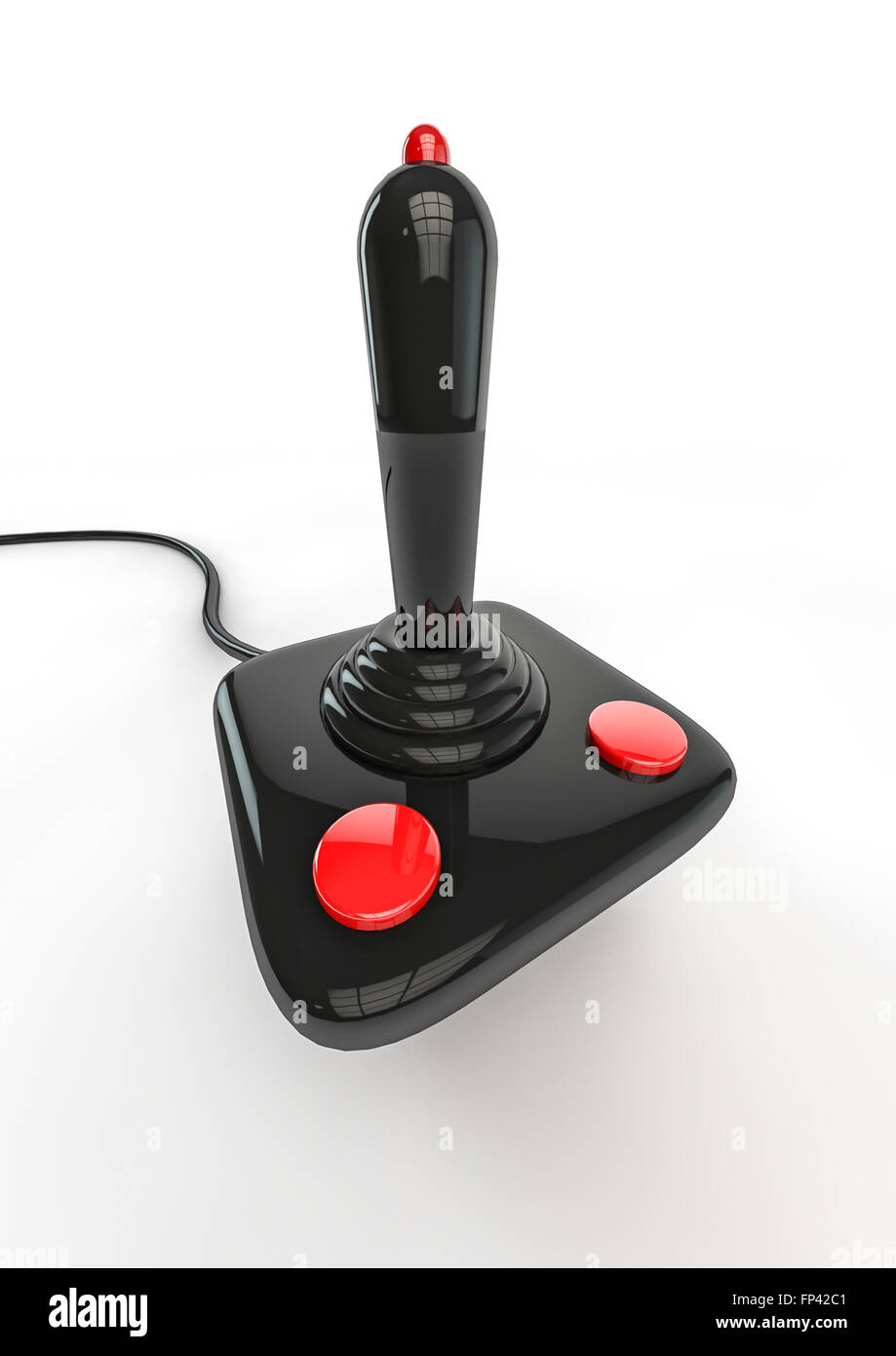 Retro joystick / 3D render of retro style video game joystick Stock ...