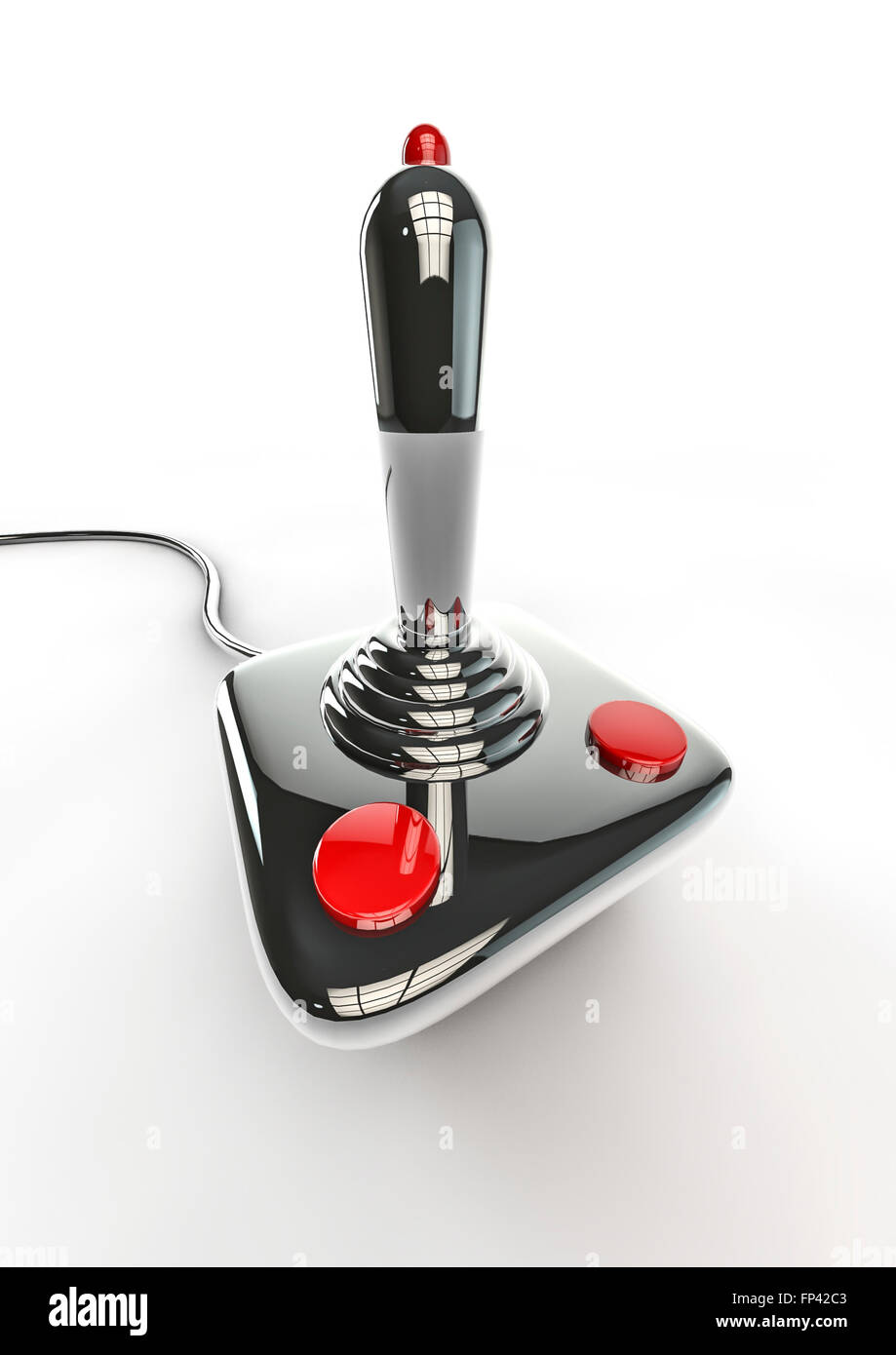 Retro joystick / 3D render of retro style video game joystick Stock ...