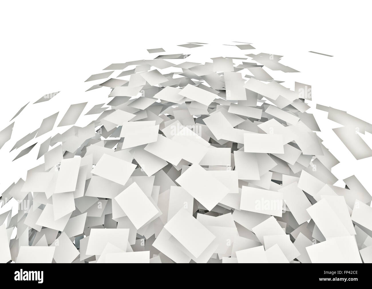 Paper storm / 3D render of flying sheets of paper Stock Photo - Alamy