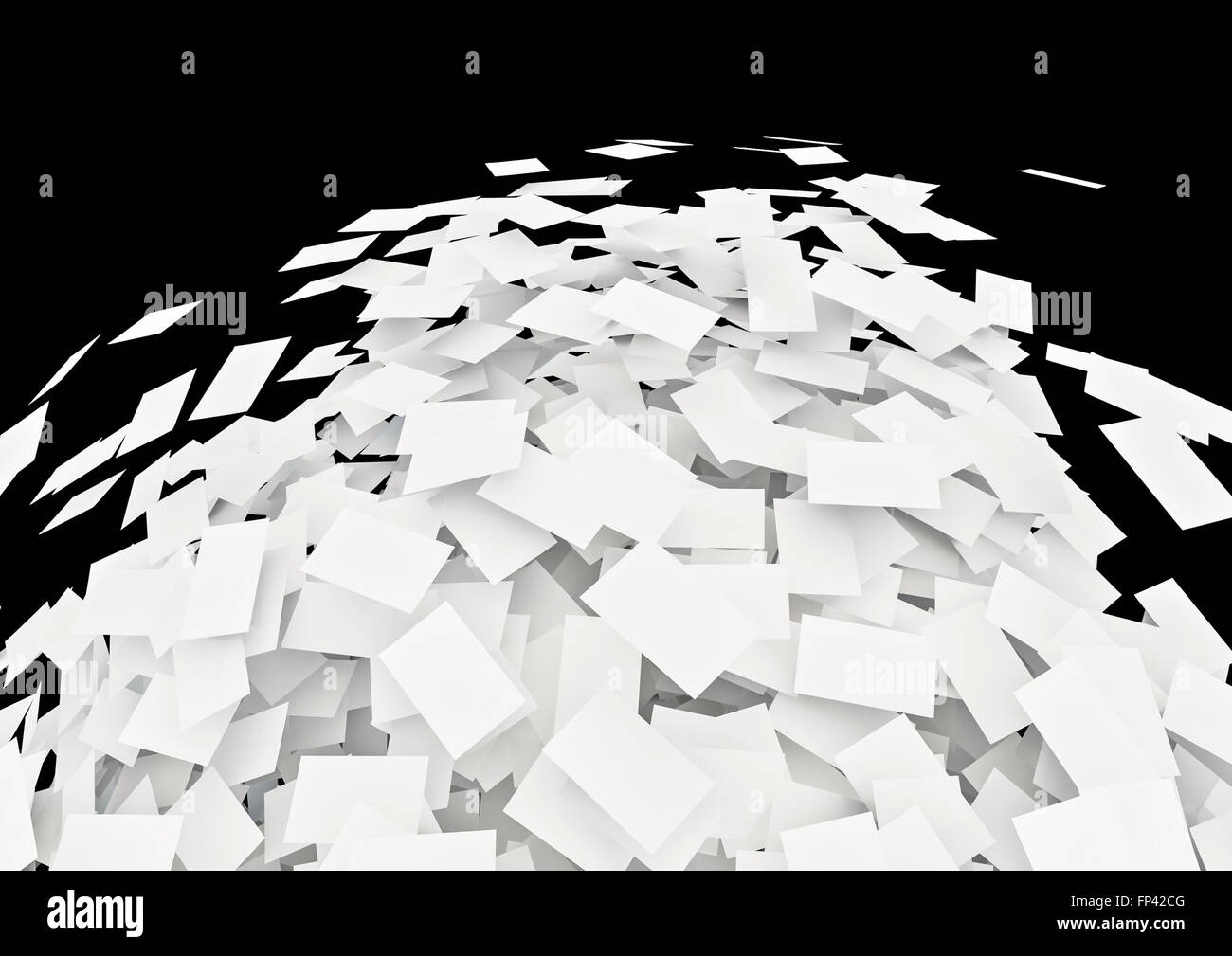 Paper storm / 3D render of flying sheets of paper Stock Photo - Alamy