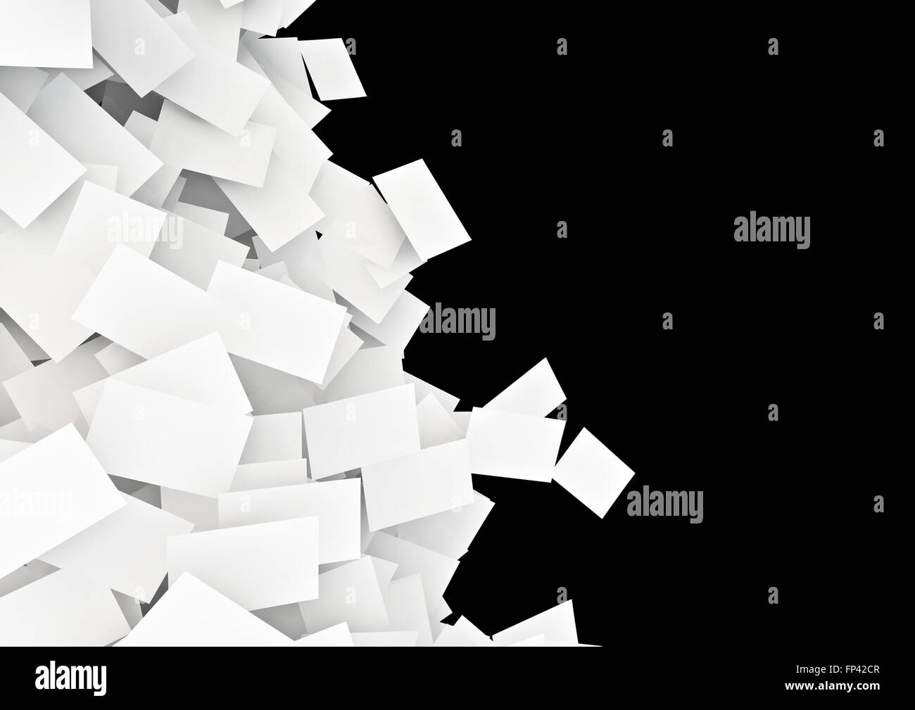 Paper storm / 3D render of flying sheets of paper Stock Photo - Alamy