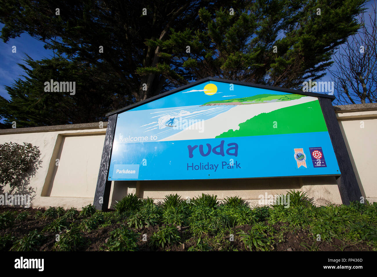 The Ruda holiday park at Croyde, North Devon coastline, UK Stock Photo ...