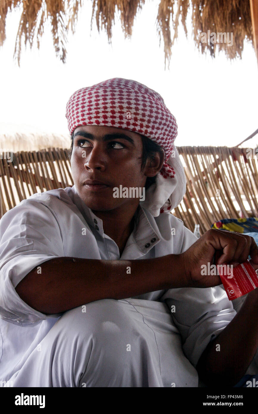 EGYPTIAN YOUNG MAN WEARING TRADITIONAL CLOTHES , EGYPT - SINAI - RAS EL ...
