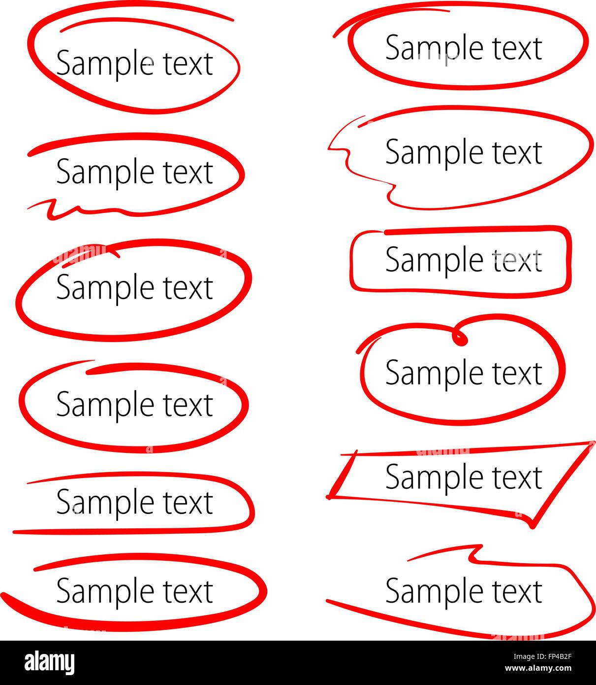 Set of vector highlighter marker strokes for text accentuation Stock ...