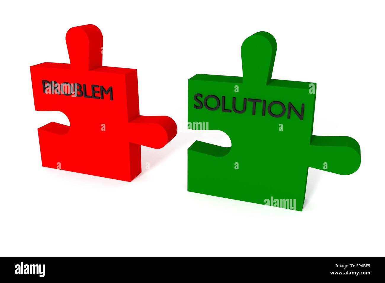 Red and green puzzle, problem and solution Stock Photo - Alamy
