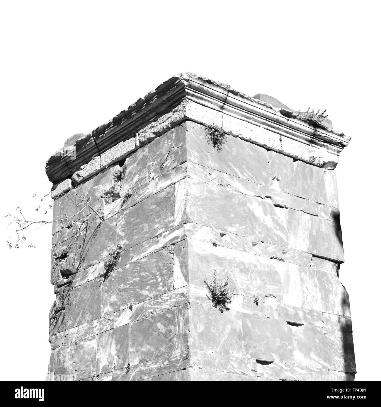 in europe athens acropolis and sky old towert and marble brick Stock ...