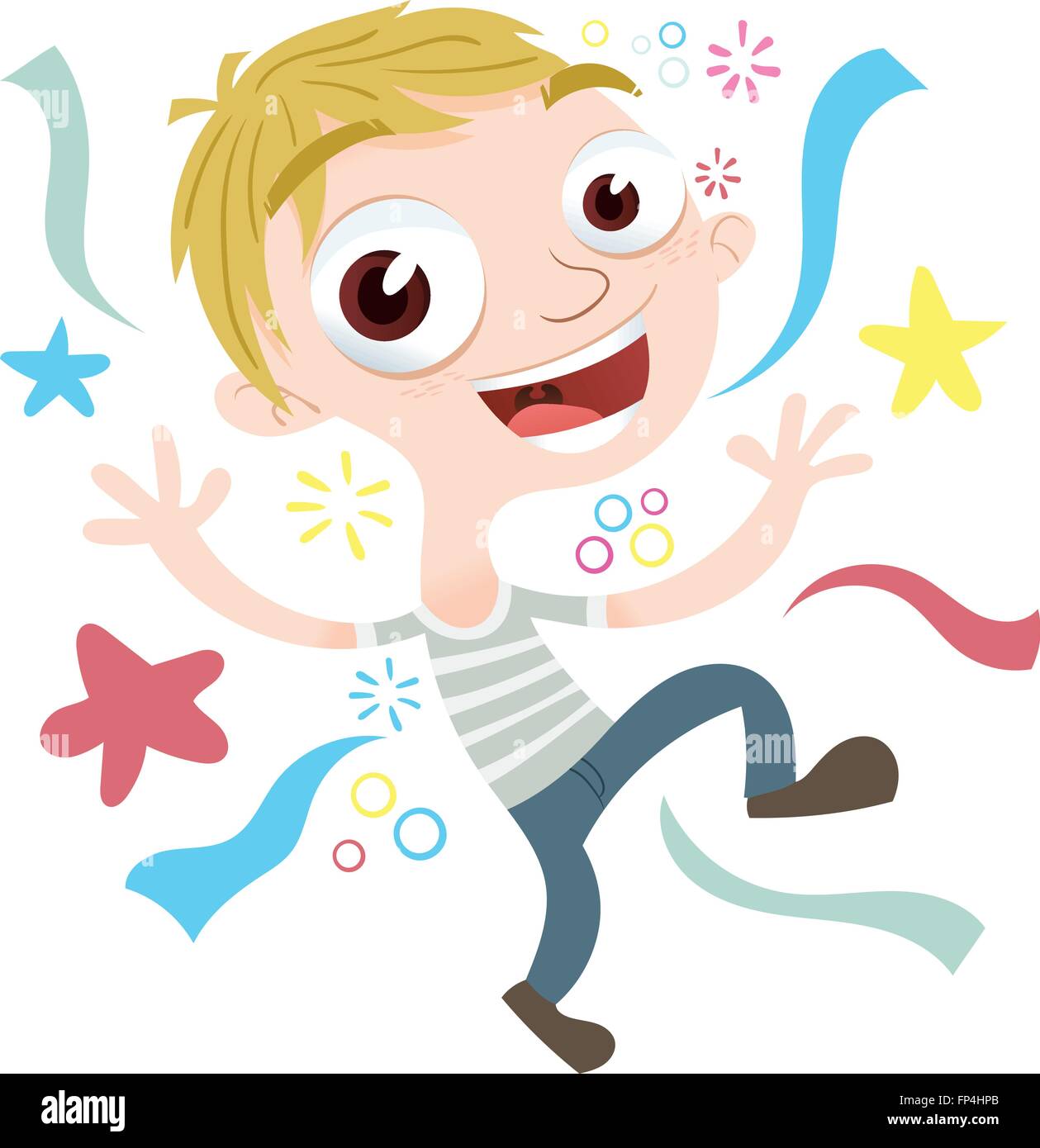 cartoon very happy boy jumping Stock Vector Image & Art - Alamy
