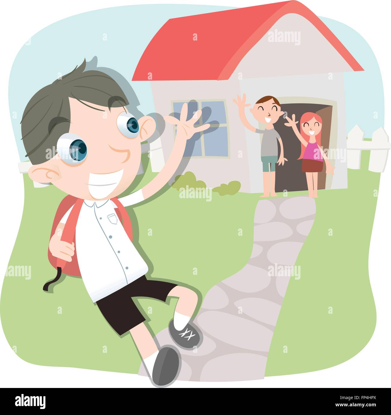 Cartoon dad waving hi-res stock photography and images - Alamy