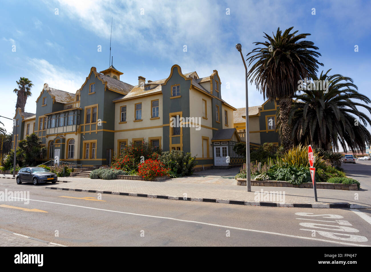 SWAKOPMUND, NAMIBIA - October 8, 2014: Beautiful colonial German ...