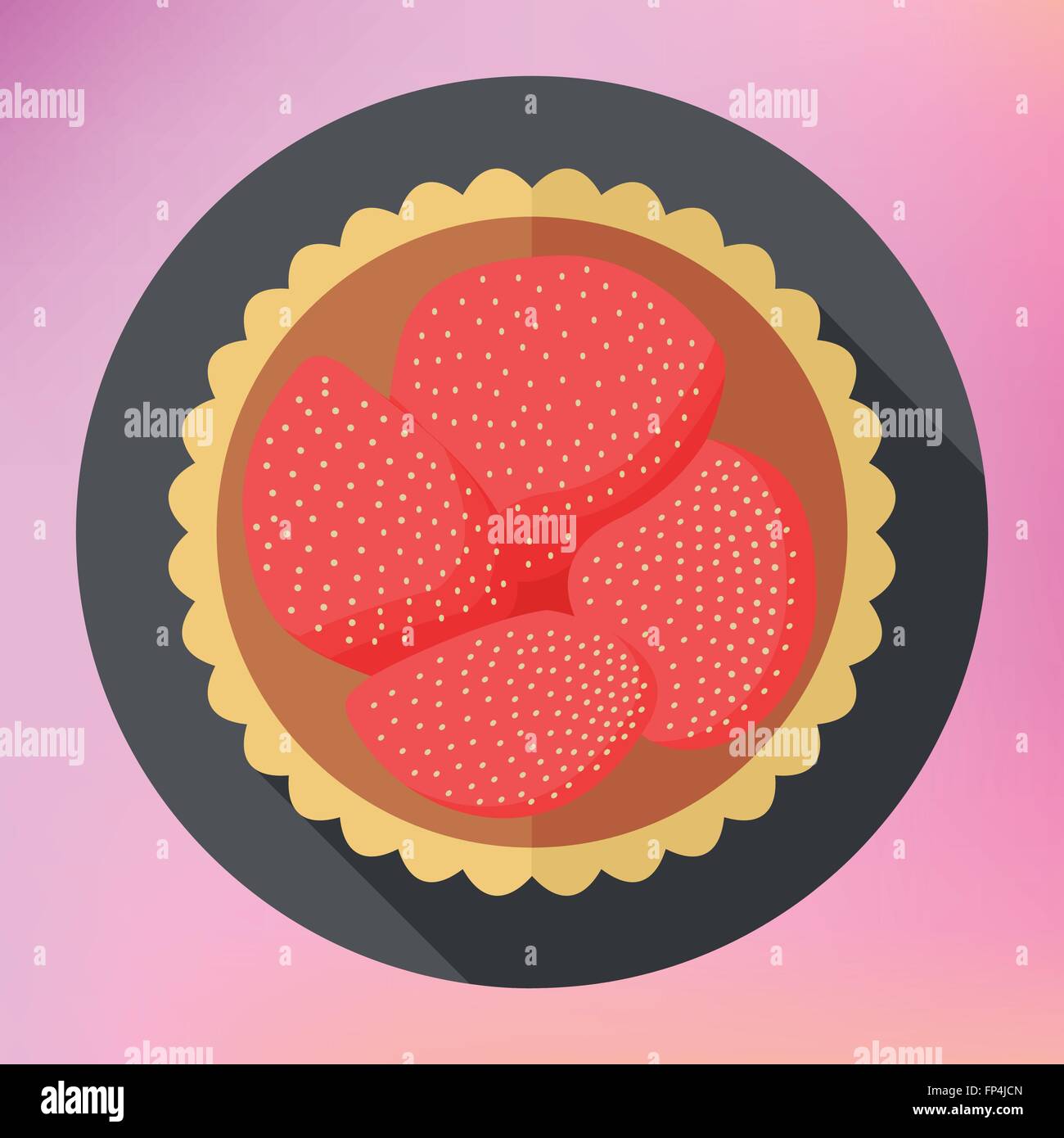 Strawberry fruit cupcake top view Stock Vector Image & Art - Alamy