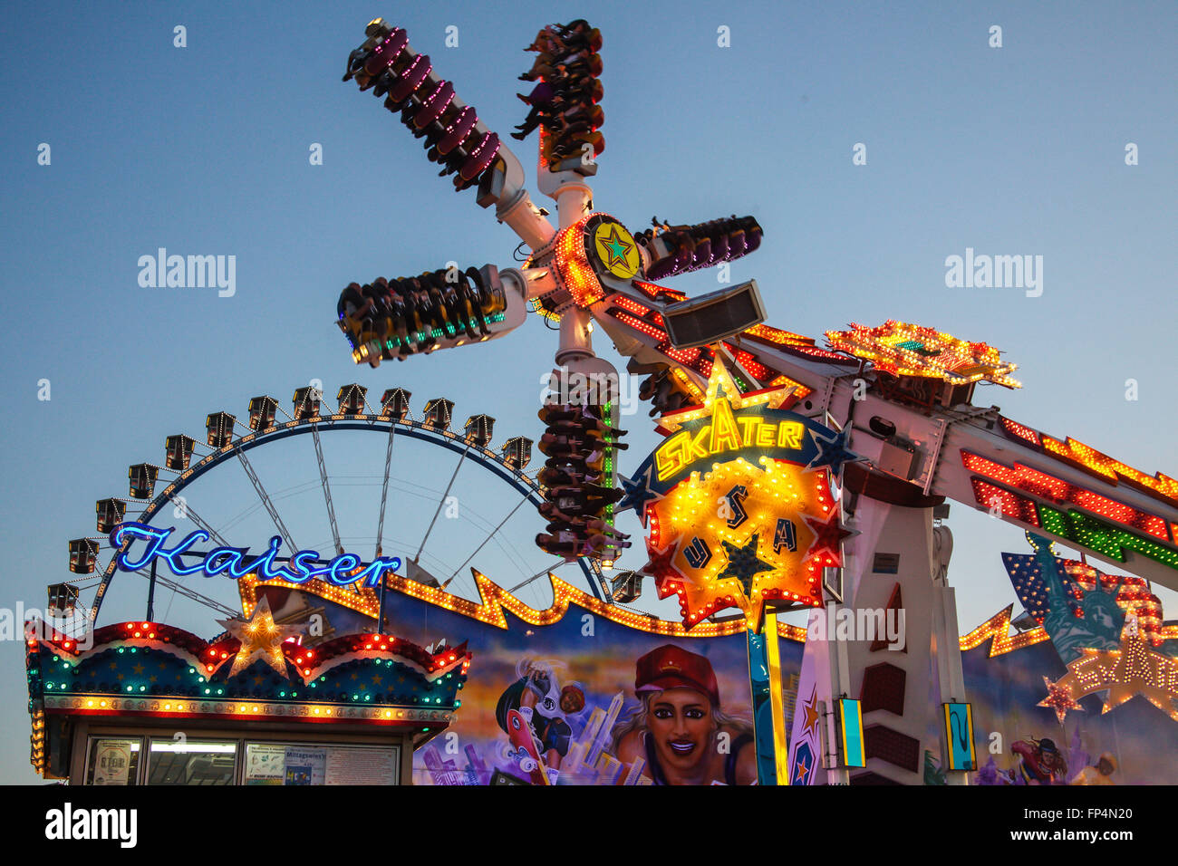 Oktoberfest fairground rides hi-res stock photography and images - Alamy