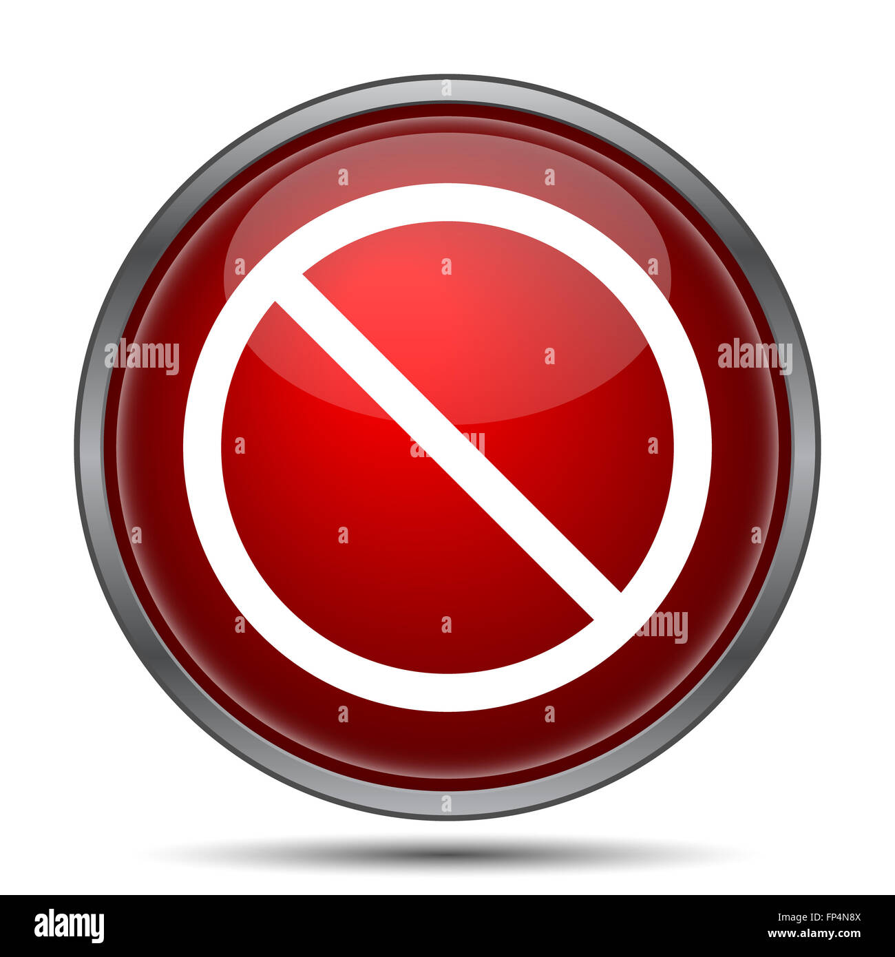 Forbidden icon. Internet button on white background Stock Photo - Alamy