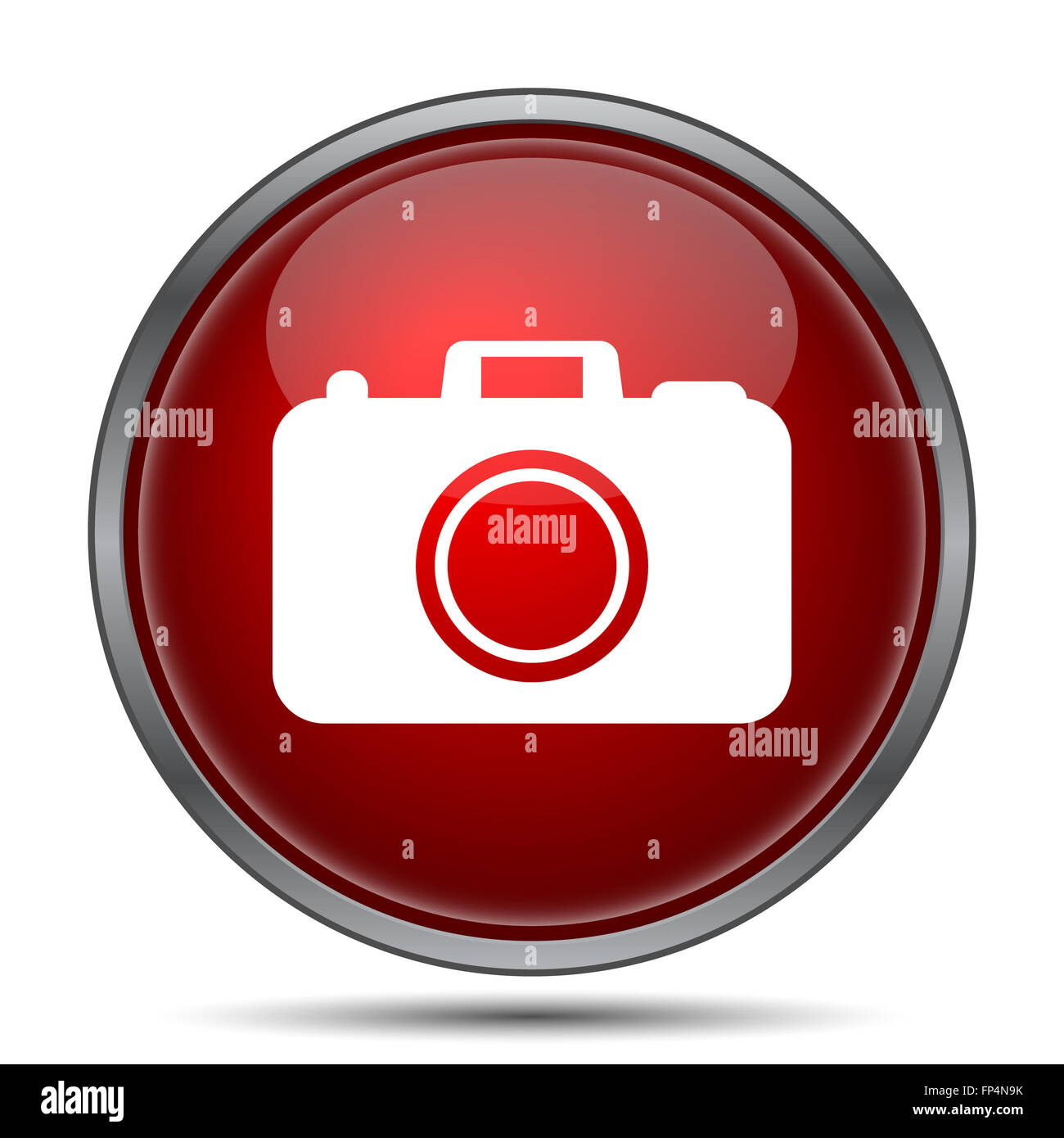 Photo camera icon. Internet button on white background Stock Photo - Alamy