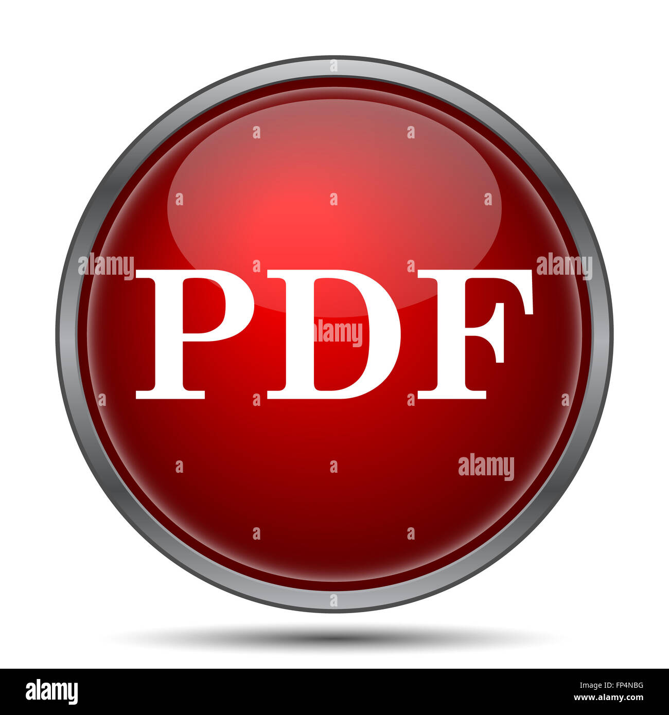 PDF icon. Internet button on white background Stock Photo - Alamy