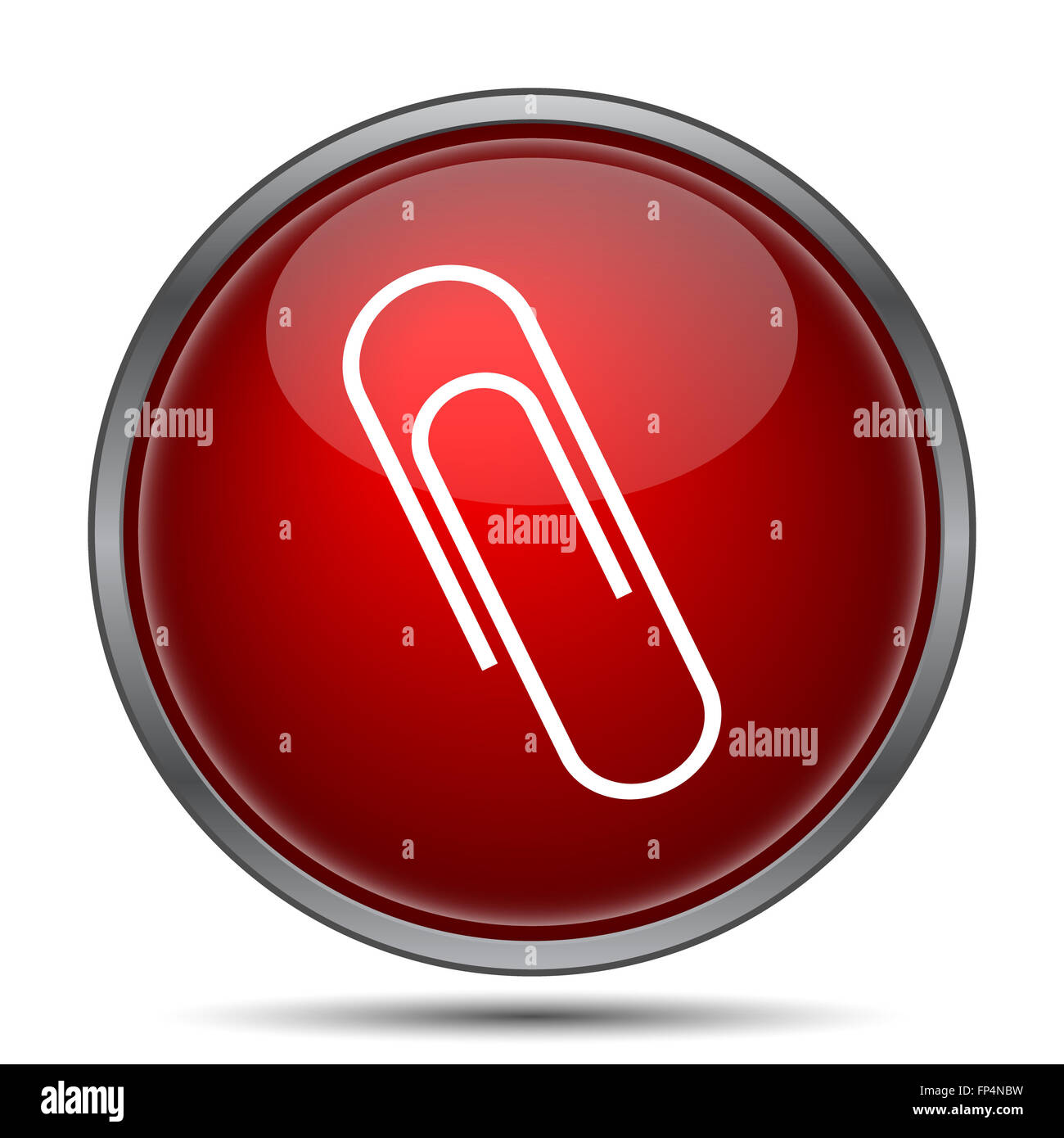 Paperclip icon. Internet button on white background Stock Photo - Alamy