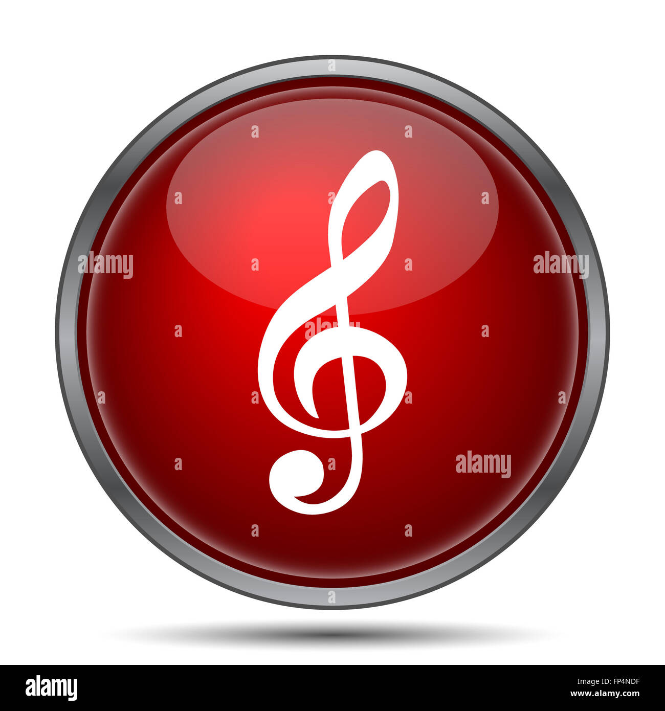 Musical note icon. Internet button on white background Stock Photo - Alamy