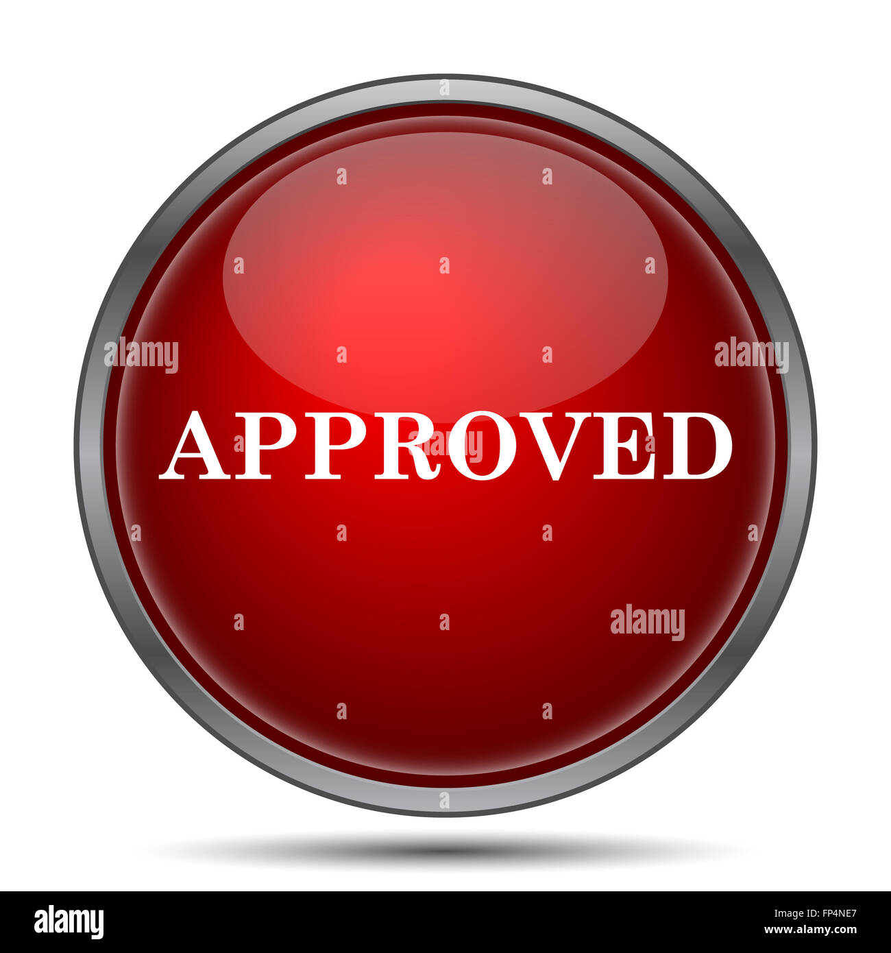 Approved icon. Internet button on white background Stock Photo - Alamy